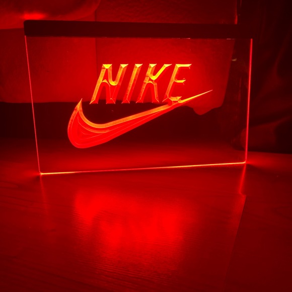 Other | Nike Led Neon Red Light Sign 8x12 | Poshmark